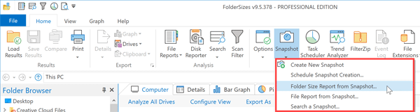 File System Snapshots with FolderSizes