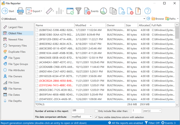 Oldest Files Report : FolderSizes Oldest Files Report : FolderSizes