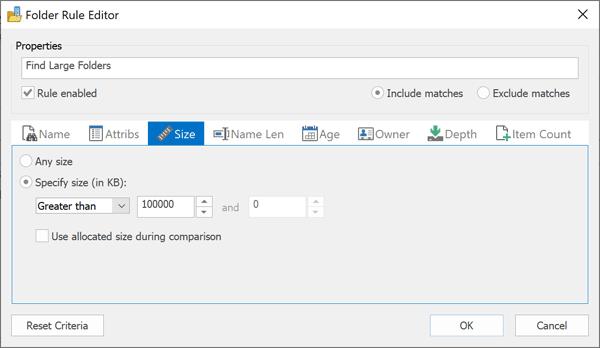 Folder TreeSize Reporting : FolderSizes