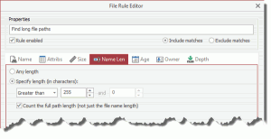 Find Long Paths with FolderSizes